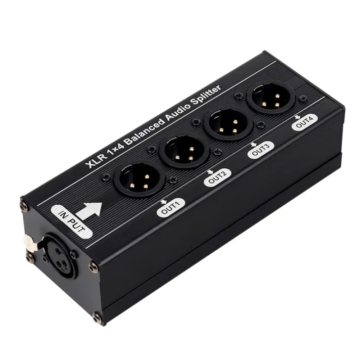 XLR 1x4 Balanced Audio Splitter 1 in 4 Out XLR Audio Splitter XLR Audio ...