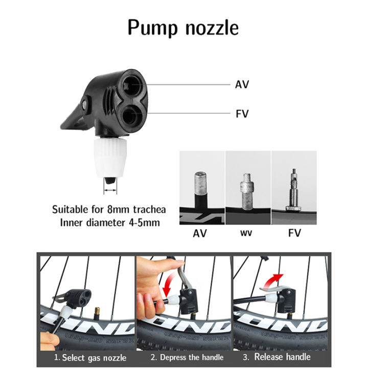 Bicycle Pump Nozzle Hose Adapter Double Head Pumping Valve Converter ...