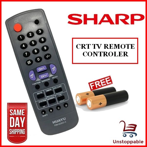 Sharp CRT Tv Remote controler RM026G3 & Free Batteries | Daraz.lk