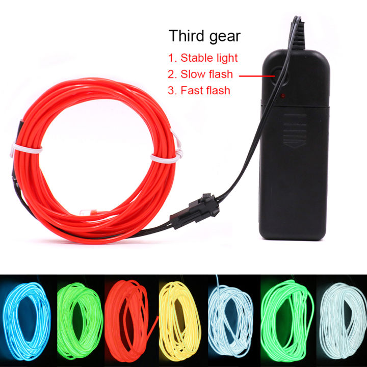 Led Neon 3v Aa Powered Glow El Wire Rope Tape Cable Flexible Led Strip ...