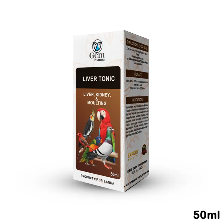 Gem Pharma Liver Tonic – 50ml for Birds Supports Liver, Kidney Function ...