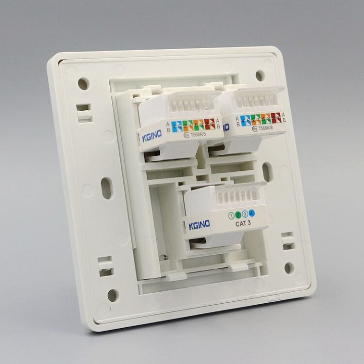 【Hengli jewelry story】Wall Socket Dual Network LAN Cat5e RJ45 & Cat3 ...