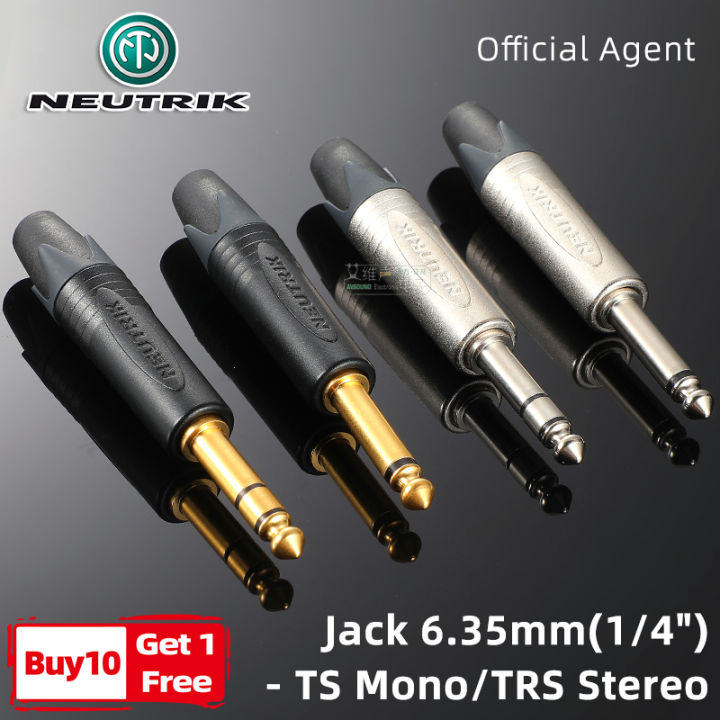 Neutrik 6.35mm 2 3 Core Male Trs Ts Mono/stereo 6.5 Angle/straight Plug ...