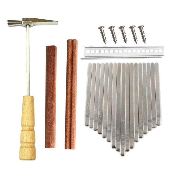 17Keys Kalimba DIY Kit Thum Piano Replacement Parts with Keys Bridge ...