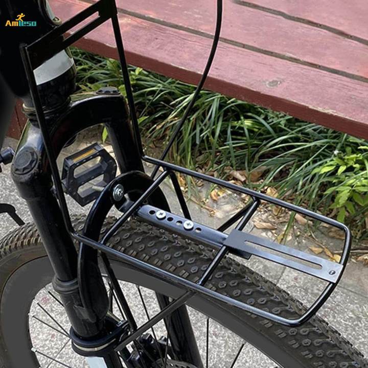 Bike Front Rack Carrier Iron Cargo Pannier Front Fork Rack for Touring ...