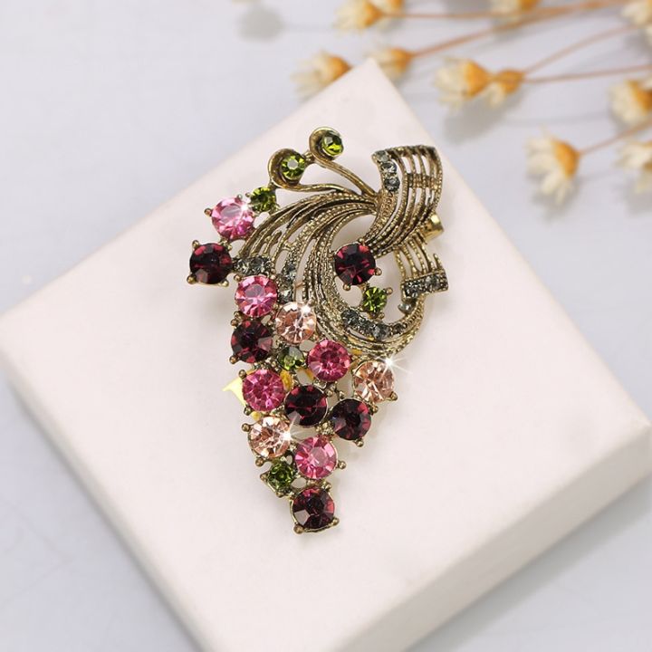 Popular Alloy Crystal Flowers Brooch Brooch High-end Clothing ...