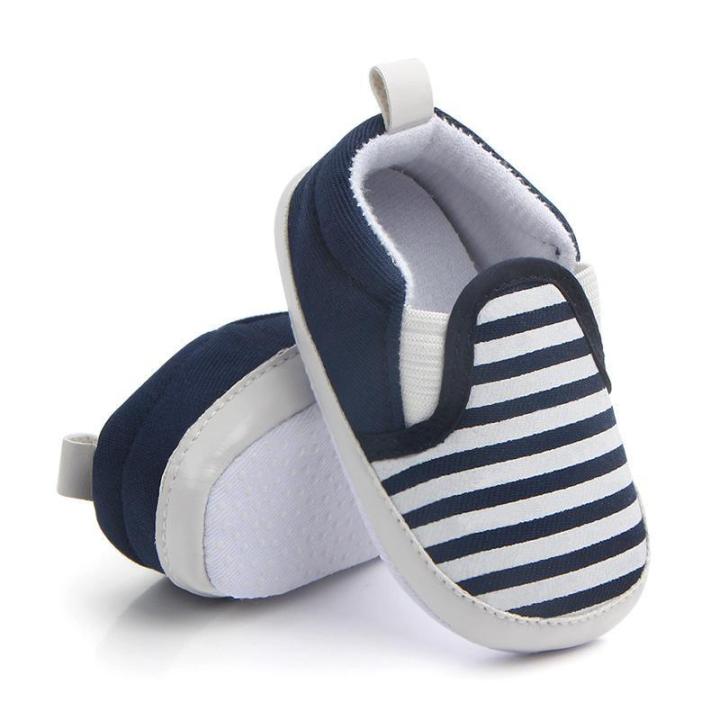 New - Caual baby hoe navy triped cotton neaker canva children' hoe ...