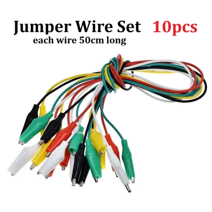 10pcs SET Alligator Crocodile Clips Wires 50cm Test Leads Alligator ...