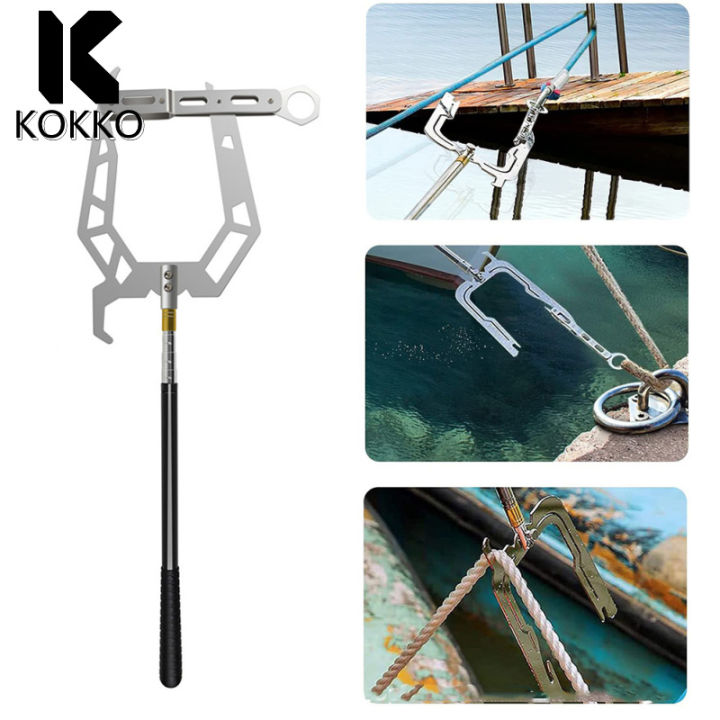 KOKKO Mooring Rope Dock Threader, Telescoping Multifunctional Mooring ...