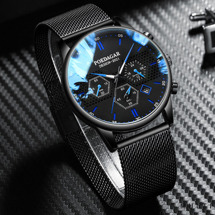 【Fullyoung_520 Store】Men Watch True Three Eyes Wristwatch Quartz ...