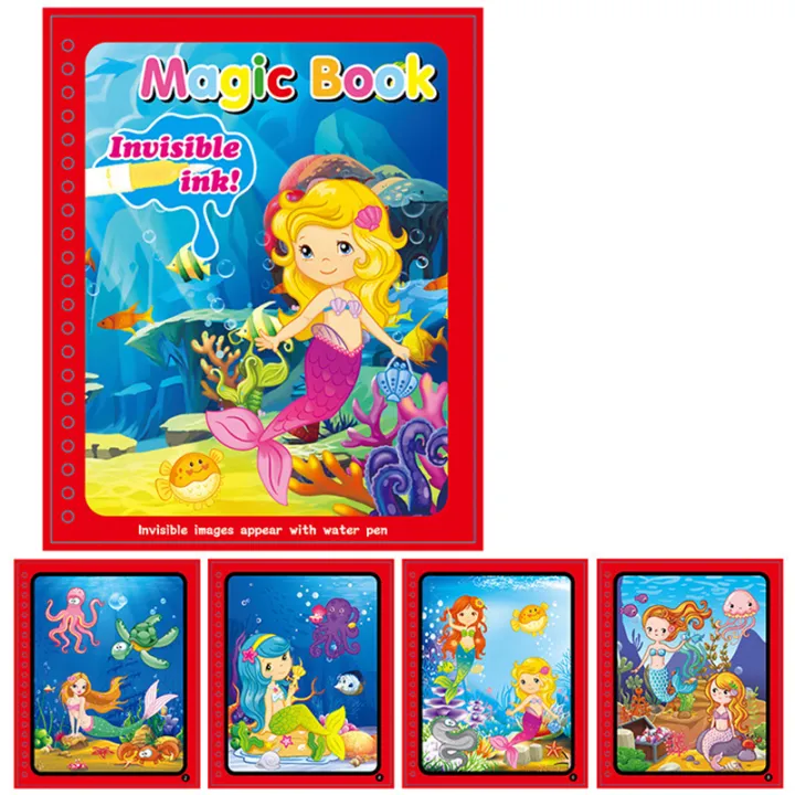 Animal Zoo Princess Water Drawing Book Colorling Mermaid Cartoon Doodle ...