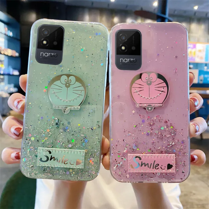 Phone case Realme Narzo 50i Shiny Ring Case Glitter Soft Transparent ...