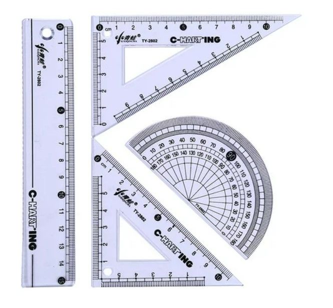 Transparent ruler suit tripod Angle measuring set for student | Daraz.lk