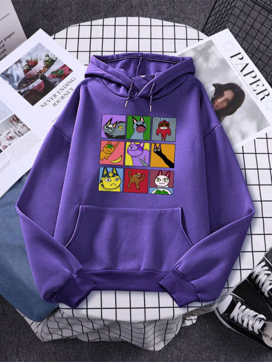 Nine Grids Cat Meme Board Colorful Funny Print Womans Hoodies Anime ...