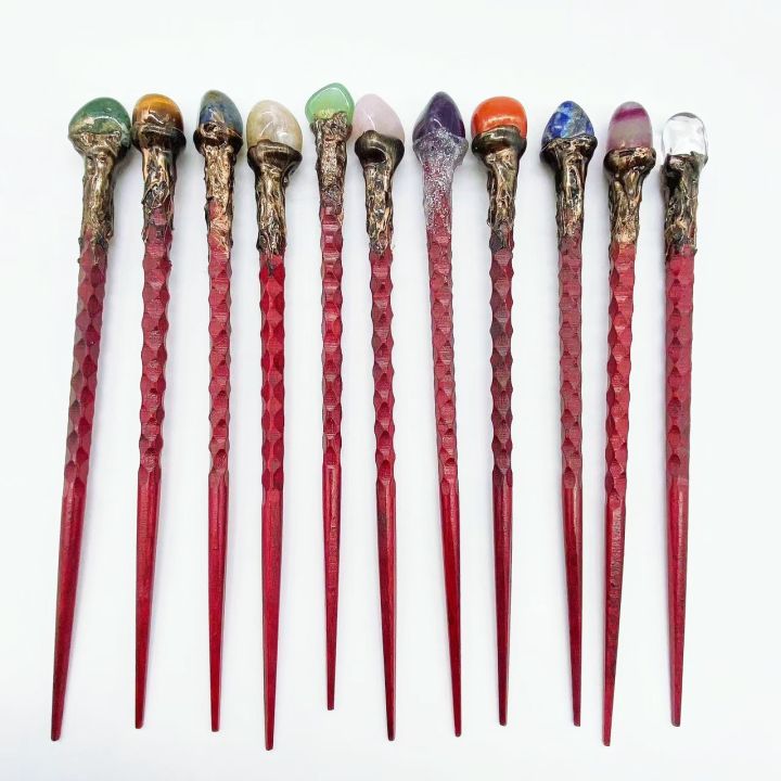 19CM Natural Crystal Stone Magic Stick Wand Witch Rose Quartz ...