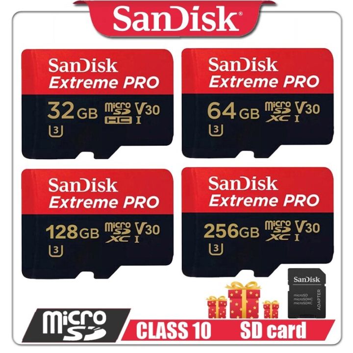 ♥COD+100% original Spot goods Sandisk U3 SD Card 128GB 32GB 64GB 256GB 512GB C10 A2 90 MB/s ...