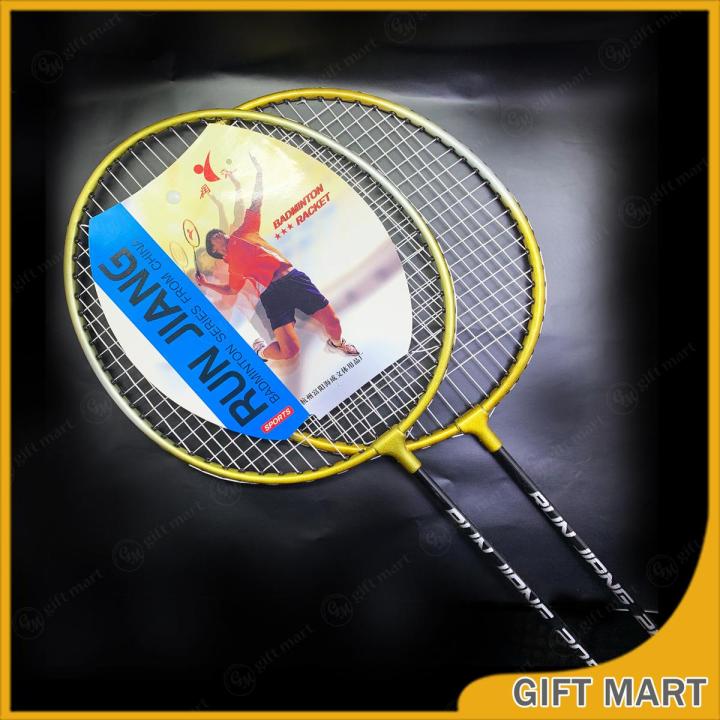 2 Badminton Racket With 2 Shuttlecocks Run Jiang Pro-703 (GOLD) | Daraz.lk