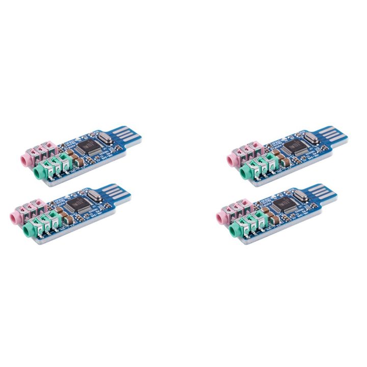 ARELENE 4Pcs Free Driver USB Sound Card CM108 USB Sound Card Chip Blue ...