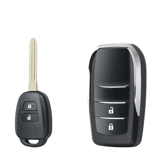 Modified Flip Key Shell 2 Buttons Remote Car Key fob For Corolla Axio ...