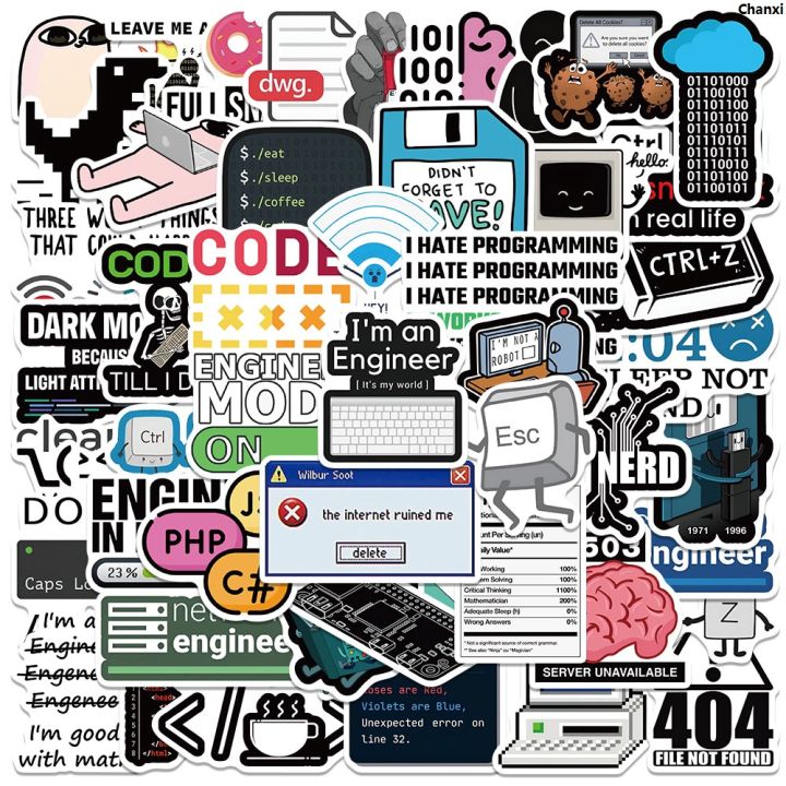 Chanxi50pcs Funny Cartoon Software Engineer Stickers IT Programming ...
