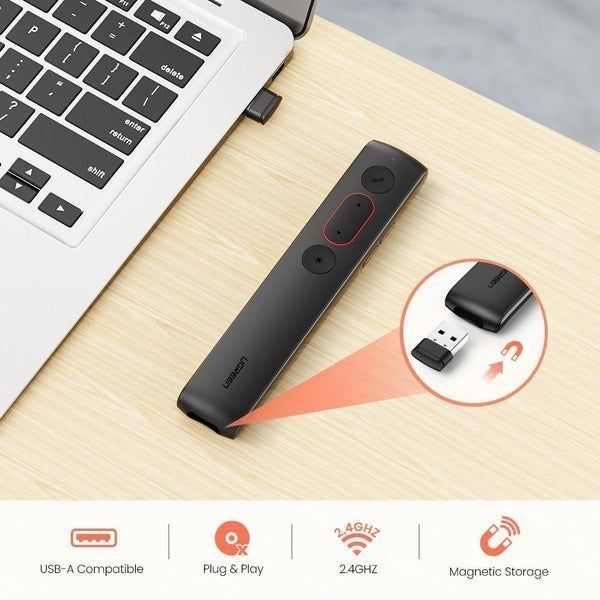 UGREEN Remote Controller Presenter Wireless 2.4GHz USB Control Pen For Mac Win 10 8 7 XP ...