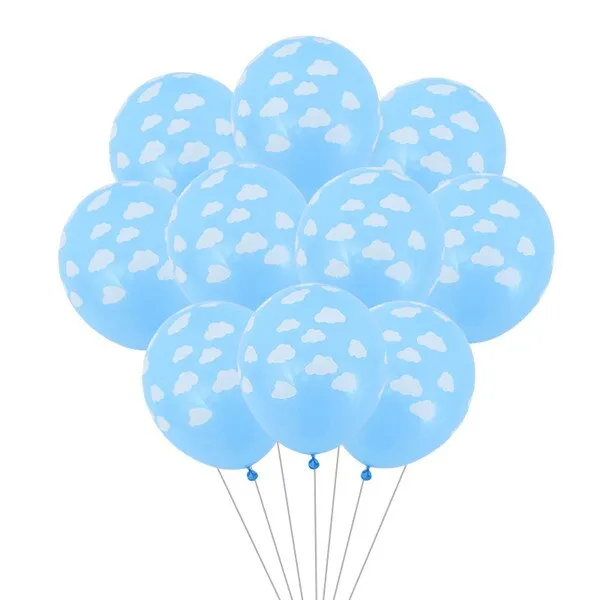 【DIV MALL】10pcs Blue White Balloons Birthday Decor Hawaii Theme Party ...