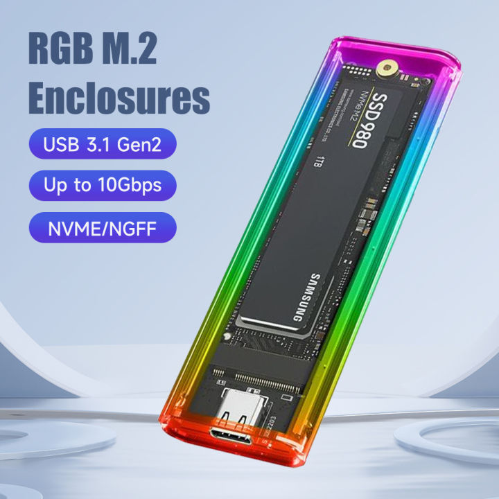 M.2 Nvme Sata Ssd Enclosure Adapter Usb C 3.2 Gen 2 10gbps Nvme 6gbps ...
