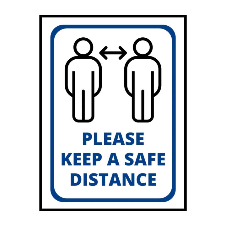 Please Keep A Safe Distance Sign Board - 15cm X 21cm | Daraz.lk