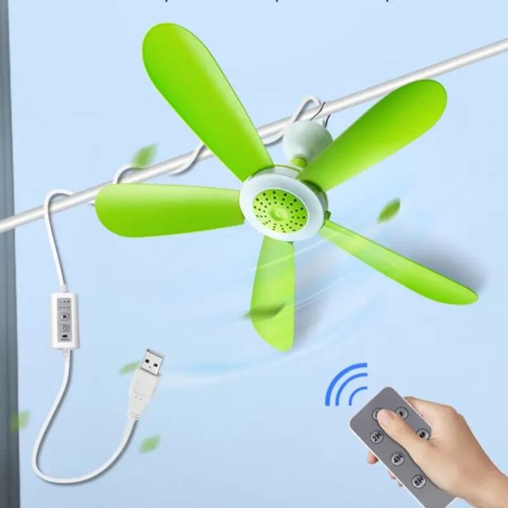 5W Remote Control Timing USB Ceiling Fan Air Cooler USB Fans for Bed ...