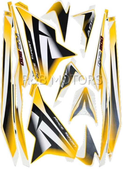 Bajaj Pulsar Rs200 Yellow Bike Full Sticker Kit | Daraz.lk