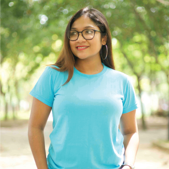 Unbound Basics Women's Short Sleeve Crew Neck Sky Blue | Daraz.lk