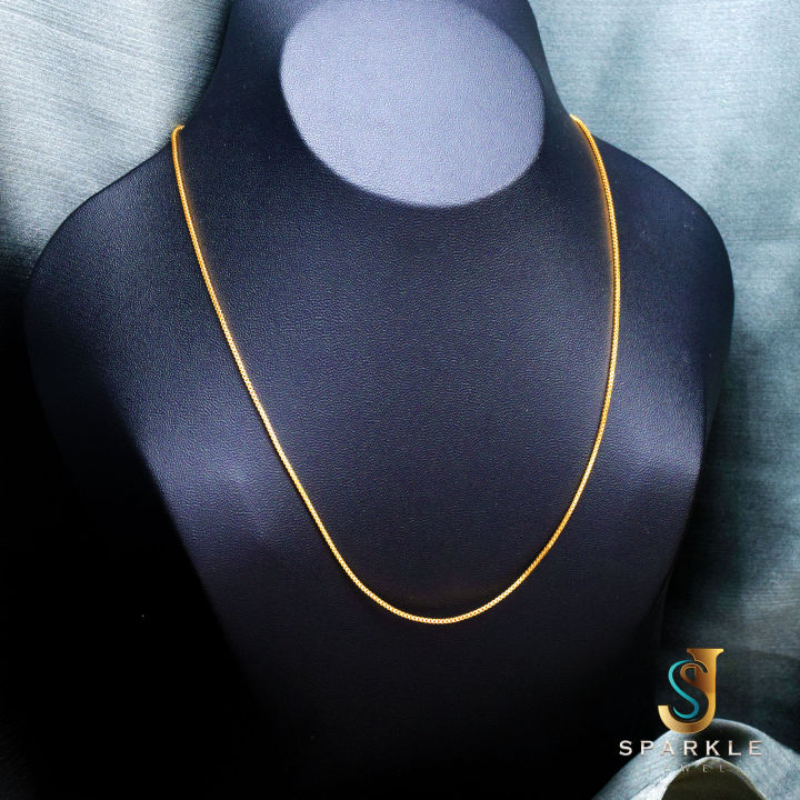 Gold Plated 22k Box Chain 1MM Small Box Chain | Daraz.lk