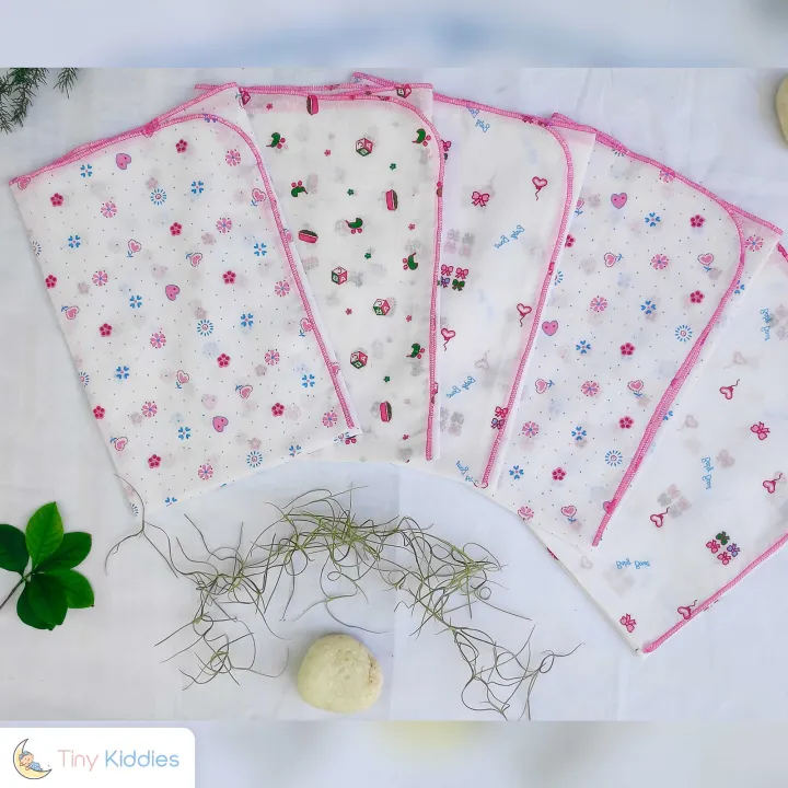 Newborn Baby Nappies / Napkins Printed 22"x22" 10Pcs 100% Cotton ...