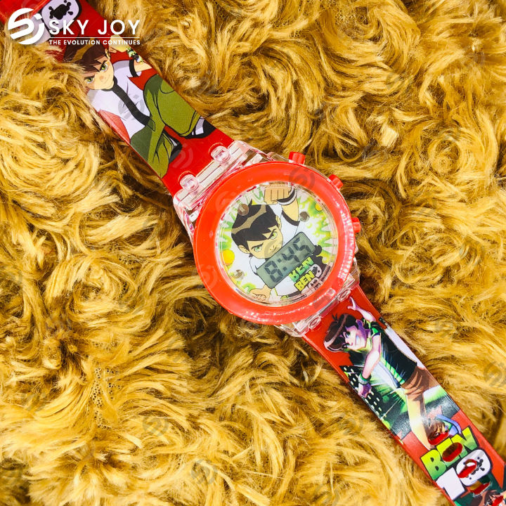 Ben 10 Red Digital Kids Watch Display Colorful lights Kid Children Baby ...