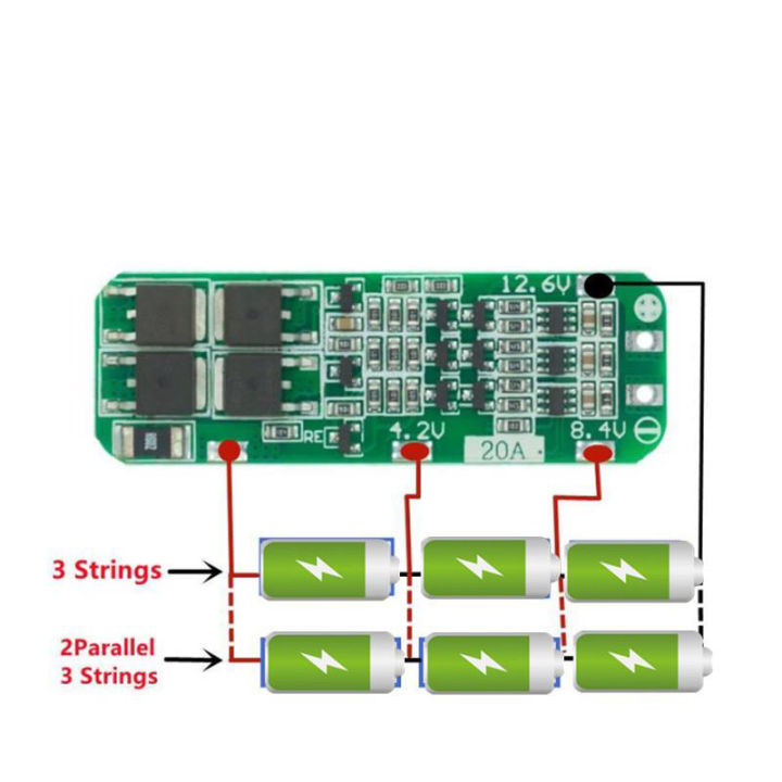3S 20A Li-ion Lithium Battery 18650 Charger PCB BMS Protection Board For Drill Motor 11.1V 12V ...