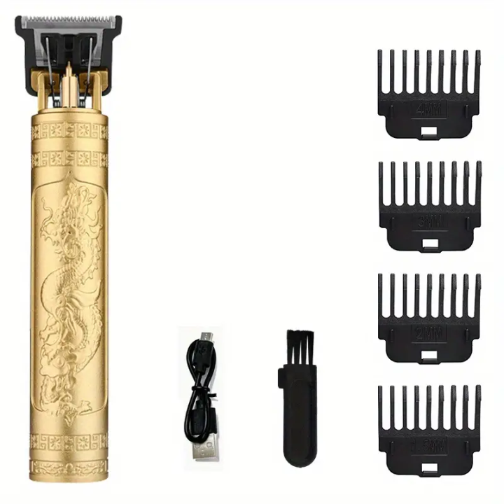 T9 Vintage Trimmer Professional -Gold Color - Dragon Design with 4 ...