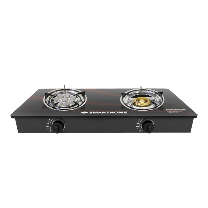 (Preorder)SMARTHOME glass front gas stove, two normal heads and turbo ...