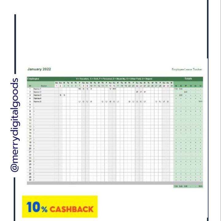 Employee Leave Schedule Excel Template / Template Excel Jadual Cuti ...