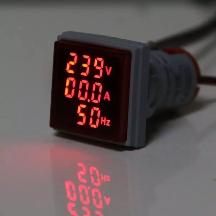 V+A+HZ AC0-380V 22mm 0-100A Digital Indicator multifunctional voltmeter ...