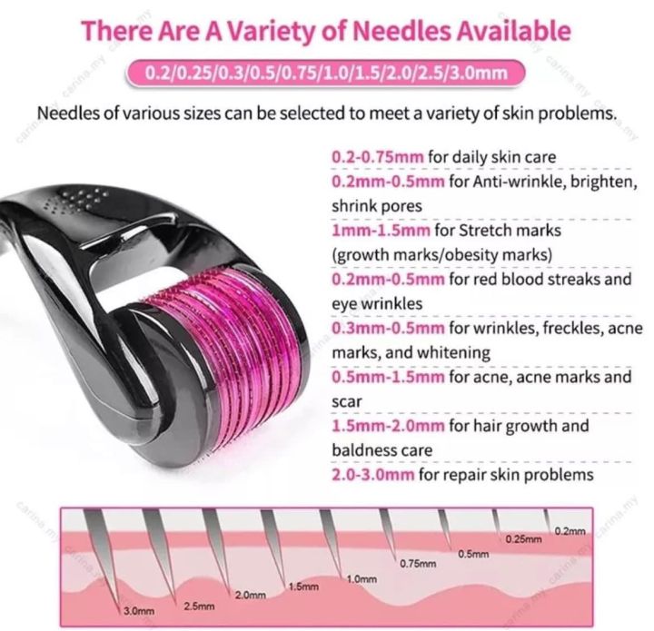 540 Roller Massage Skin Care Derma Micro Needle Scars Acne Wrinkle Hair ...