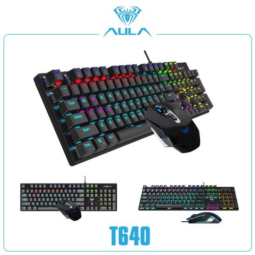 AULA Wired Gaming Combo- Mechanical Keyboard+Mouse (T640) | Shop.com.mm