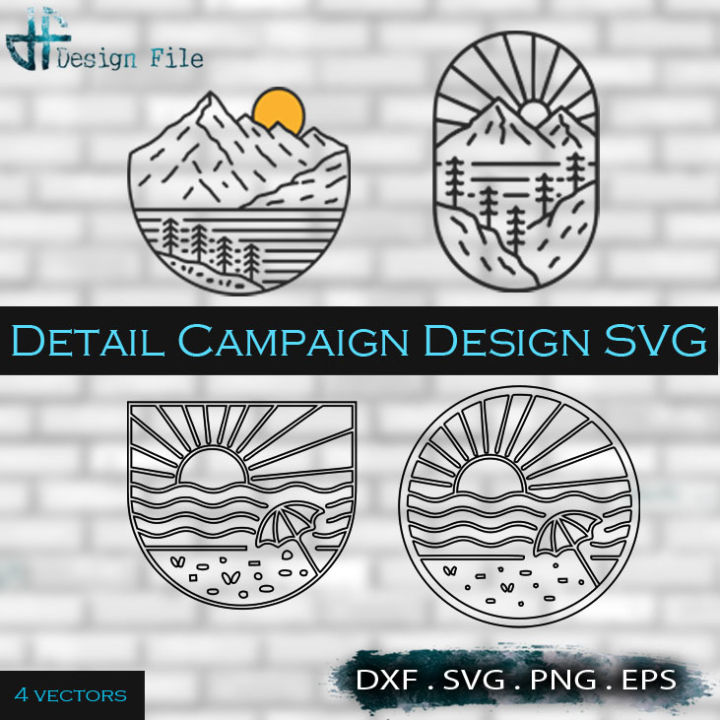 [ SVG, DXF, EPS, PNG ] Campaign Detail Drawing File Cutting File ...