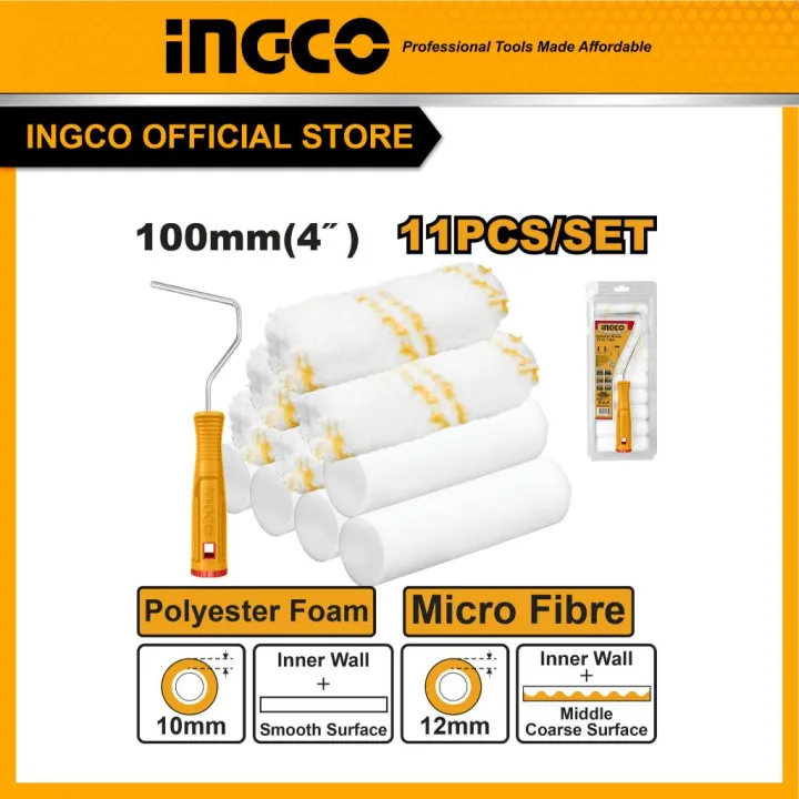 (Preorder) INGCO Paint Roller 4" 2 in 1 HKTCB121001 | Shop.com.mm