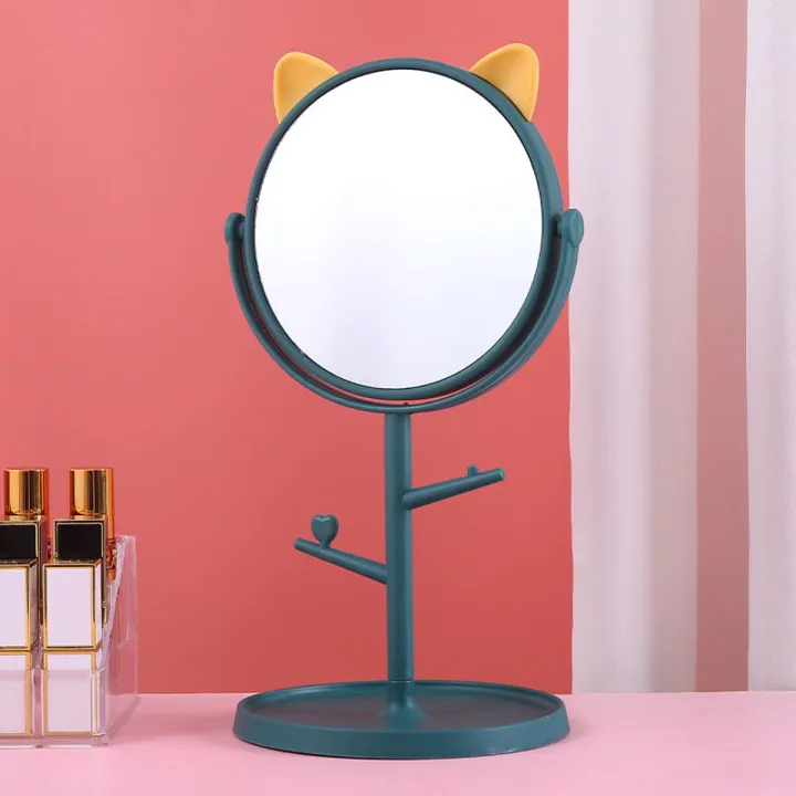 Cat Ear Makeup Mirror Stand 360°Degree Detachable for Dressing Table ...