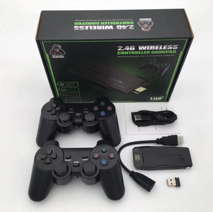 Caesar SHop, Game Stick 2.4G Wireless Controller Gamepad 4K HD Video PS1SNES 9 Emulator Retro ...