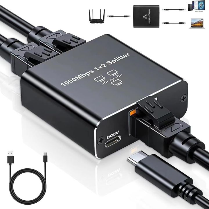 Rj45 Splitter 1 To 2/3/4 out 1000M Gigabit Ethernet Splitter Extender ...