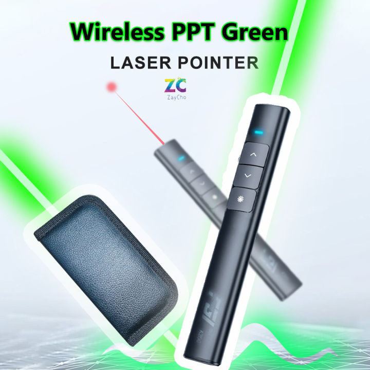 အစီမ်းရောင်/နီရောင် ကြိုးမဲ့ စလိုက် ပွိုင်တာ Green/Red Wireless laser Pointer Presentation ...