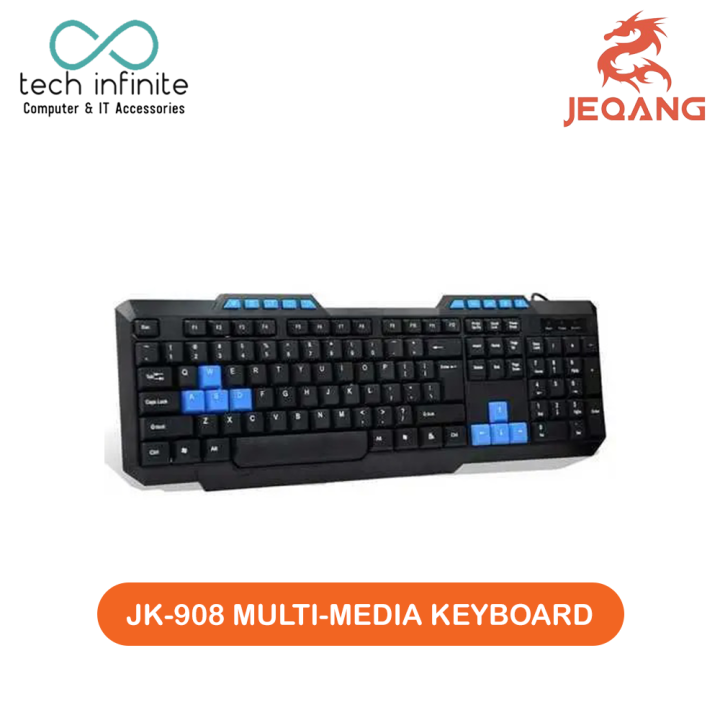 Tech Infinite JK-908 Multi media Keyboard 10 million times key stroke ...