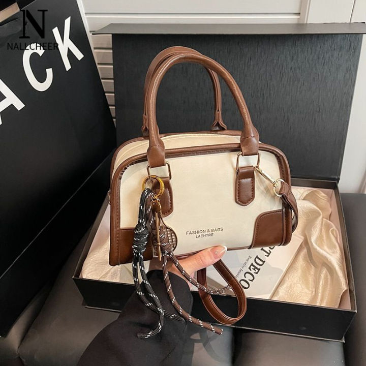 (Preorder)NALLCHEER Good Quality Tote Bag Zipper Leather Simple Fake ...