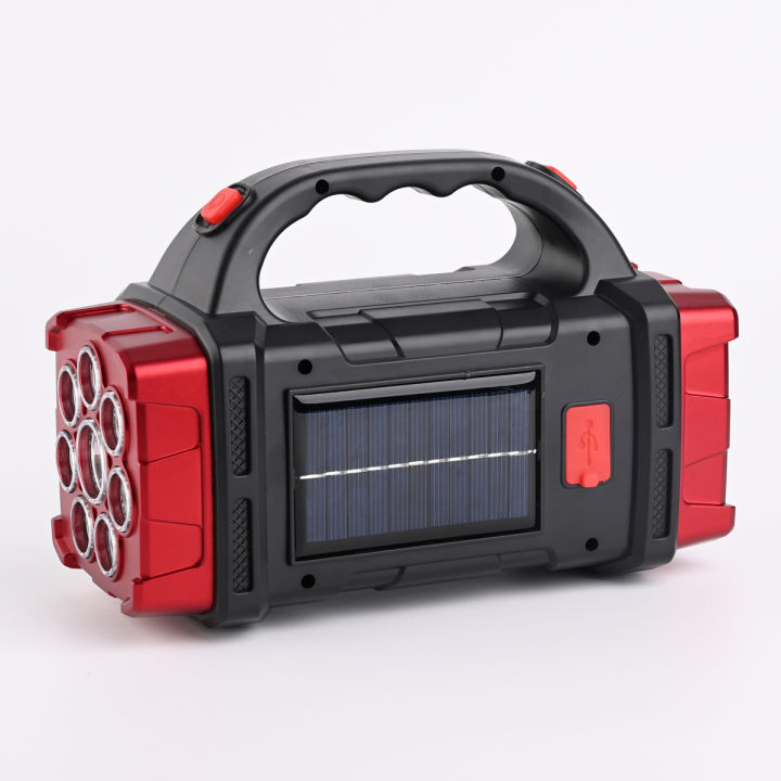 Powerful Solar LED Flashlight USB Rechargeable Torch With COB Work ...